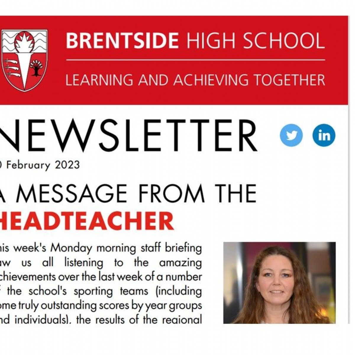 Brentside High School - NEWSLETTER 10 FEBRUARY 2023